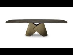 Südamerikanischer Stil Moderne Einfache Rechtecke Persönlichkeit Metall-Basis-Tisch Marmor-Top Esstisch