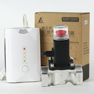 China Home use lpg gas alarm with DN15 shutoff valve,relay output,sound and light alarm for sale