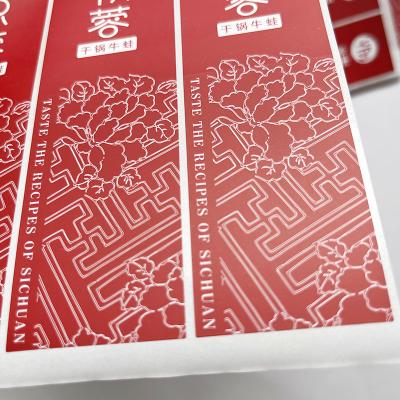 China Coated Synthetic Paper BOPP PE PET Sticker Label For Cosmetics Food Cold Resistant for sale
