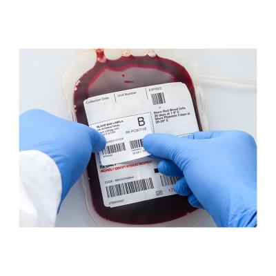 China Rectangle UV Printing Blood Bag Sticker For Hospitals for sale