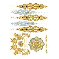China Gold Foil Body Tattoo Sticker Custom Offset Printing Hot Stamping Temporary Tattoo for sale
