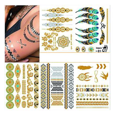 Cina Autoadesivo del tatuaggio del corpo della stagnola di oro in vendita