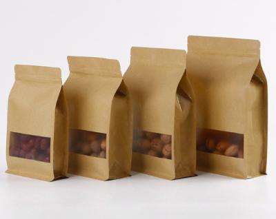 China Himalayan Salt Paper Pouch Packaging Kraft Paper Pouch With Zip Lock / Block Bottom for sale