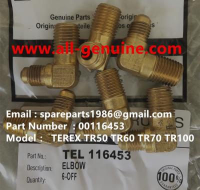 China TEREX 116453 ELBOW  SKF FAG KOYO CUMMINS QUARRY NHL RIGID DUMP TRUCK TR35 TR50 TR60 TR100 3303 3305B 3307 3311 for sale
