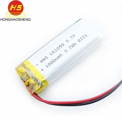 China 102050 flexible dünne Lithium-Polymer-Batterie Lipo 3,7 V 1000mah zu verkaufen