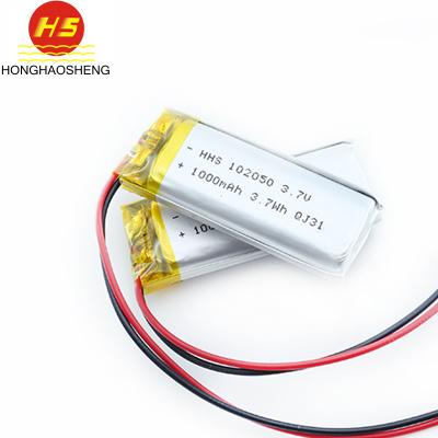 China 102050 flexible dünne Lithium-Polymer-Batterie Lipo 3,7 V 1000mah zu verkaufen