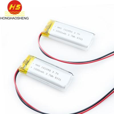 China 102050 flexible dünne Lithium-Polymer-Batterie Lipo 3,7 V 1000mah zu verkaufen