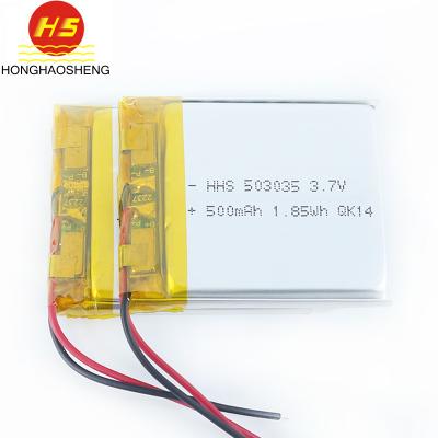 China 3.7v personalizado 500mah Lipo HHS Li Ion Polymer Battery à venda