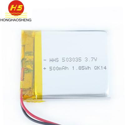 China 3.7v personalizado 500mah Lipo HHS Li Ion Polymer Battery à venda