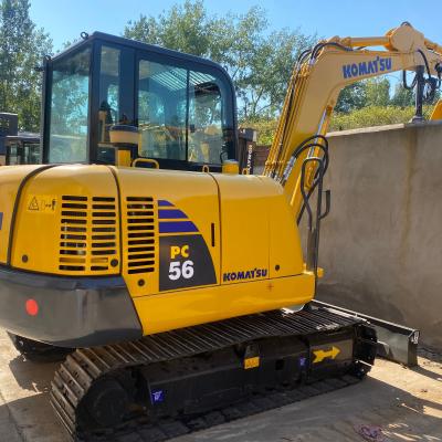 China 2024 Model Used Komatsu PC56 Excavator with 5300kg Working Weight and 0.055 - 0.22m³ Bucket Capacity for sale