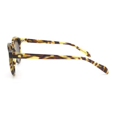 China Round Fashion Sunglasses Polarized Tortoise Acetate Sunglasses For Eye Protect for sale