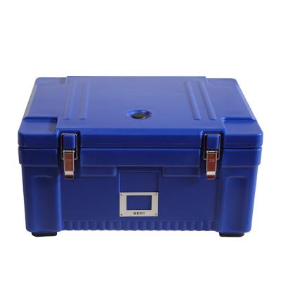 China LLDPE Top Loading Food Pan Carrier 25L Blue Thermal Food Transport Boxes for sale