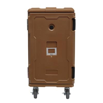 China Transportador de bandejas de alimentos seguras de tamaño completo con calefacción, 4 capas, color café en venta