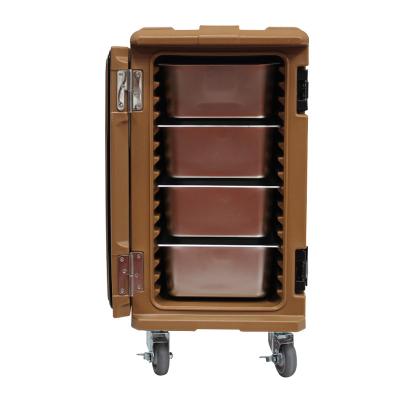 China Full Size Safe Food Pan Carrier Heated 4 Layers Coffee Color zu verkaufen