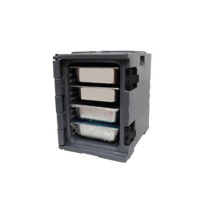 China PU Foam Insulated Sheet Pan Carrier 6 Layers Dark Grey Insulated Food Transport Box for sale