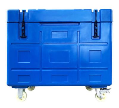 China Large Capacity 320L Cool Box With Big Wheels For Frozen Fish for sale