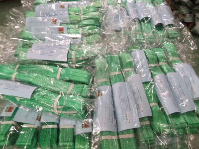 China Green Double Ply Webbing Sling , 2T Flat Web Lifting Slings Customized Size for sale