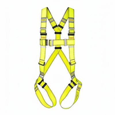 China visibility Yellow With Reflective Strips Full Body Harness 45mm Width General Fall Arrest Gear for Worker Safety on Job Sites for sale