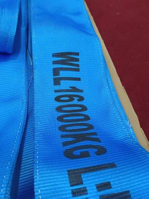 China 16 Ton Flat Webbing Sling | Double Eye & Customizable Colors for sale