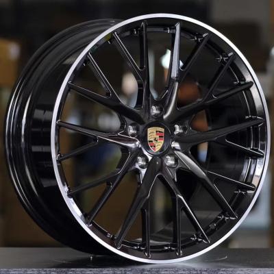 China Custom 21-inch Panamera Sport design OEM Wheel Jet Black Metallic Machined Lip zu verkaufen