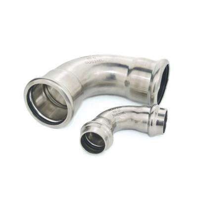 China Stainless Steel SS304 SS316L Food Grade Polishing 90 Degree Elbow Bend For Pipe Fittings for sale