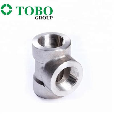 China ANSI/ASME Stainless Steel Carbon Steel Threaded Tee Customizable Sizes & Material  Industrial Grade for sale