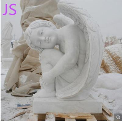 China Hand Carved Emulational Little Angel Statues Marble Angel Sculptures for sale