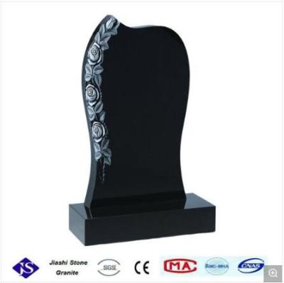 China Polished Absolute Black Granite Headstone Gravestone for Cemetery for sale