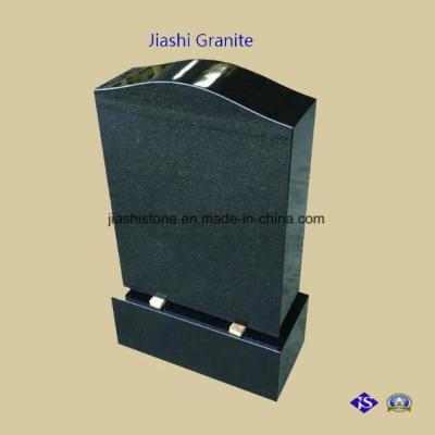 China Cheap Price Pure Black Granite Upright Headstone Without Dyes for sale