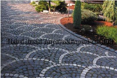 China Natural Hebei Balck Patch Decoration Slate Flooring Tiles Garden Paving Stone 100*100mm, 150*150mm. for sale