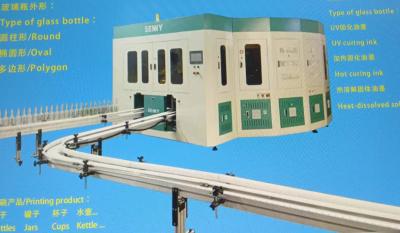 China CNC Glass Bottle 6-Color IR+ UV Screen Printing Machine 55 Pcs/Min for sale