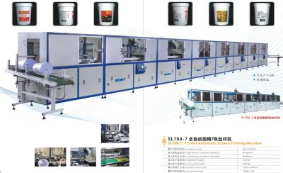 China 7-20L 18 pcs/Min 1-7 cores de plástico Round Bucket UV máquina de impressão de tela à venda