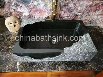 China black granite rectangle bathroom sink wash basin vessel sink for sale