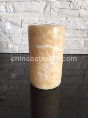 China Yellow Onyx Candle Holders onyx lampshade for sale