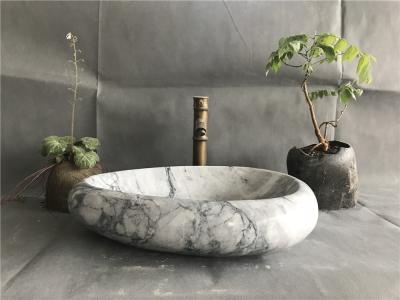 China China carrara marble bathroom oval vessel sinks natural stone wash basin marble wash bowl for sale