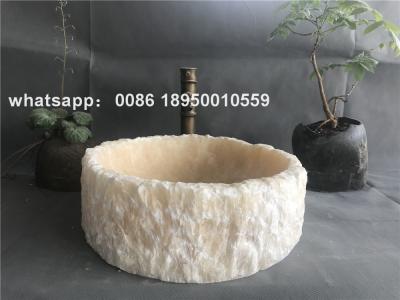 China Marble bathroom round vessel sinks natural stone wash basin luxury marble wash bowl for sale