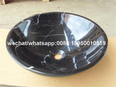 China black marquina marble bathroom round sinks marble wash basin for sale
