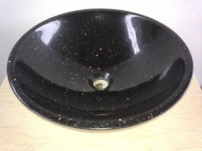 China black galaxy granite bathroom round sinks granite wash basin for sale