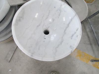 China guangxi white marbe bathroom round sink stone wash basin for sale