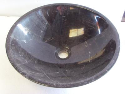 China Portor Gold Marble Bath Simple Round Sink Stone Wash Basin for sale