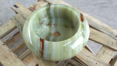 China Green Onyx Bathroom Vessel Sink Round Wash Basin Onyx wash bowl for sale
