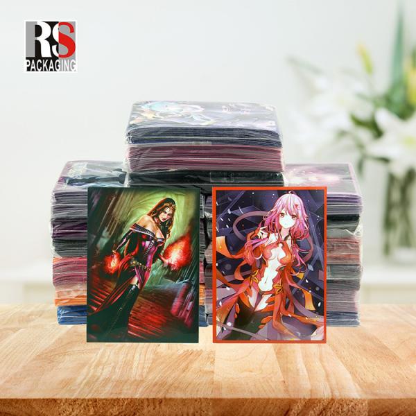 Quality Holographic Yugioh MTG Trading Card Sleeves Flat Pocket Bag Customized Logo for sale