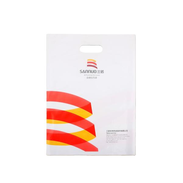Quality LDPE Plastic Die Cut Shopping Bags With Handle Customized Logo Printing for sale