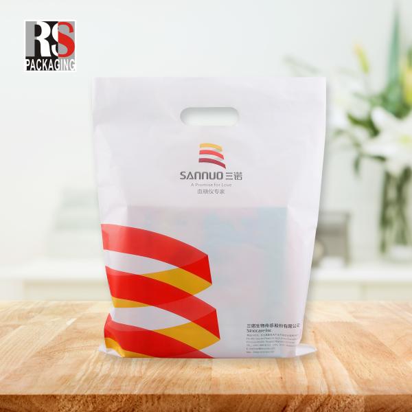 Quality LDPE Plastic Die Cut Shopping Bags With Handle Customized Logo Printing for sale