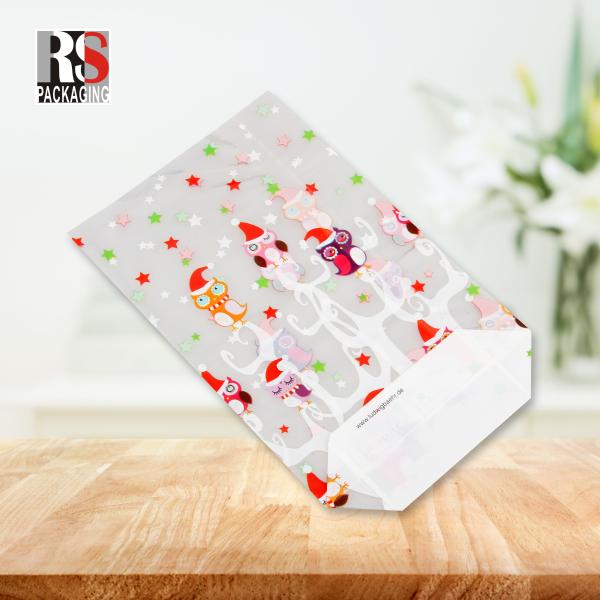 Quality Recyclable Square Bottom Bakery Cellophane Bags With Convenient Window Feature for sale