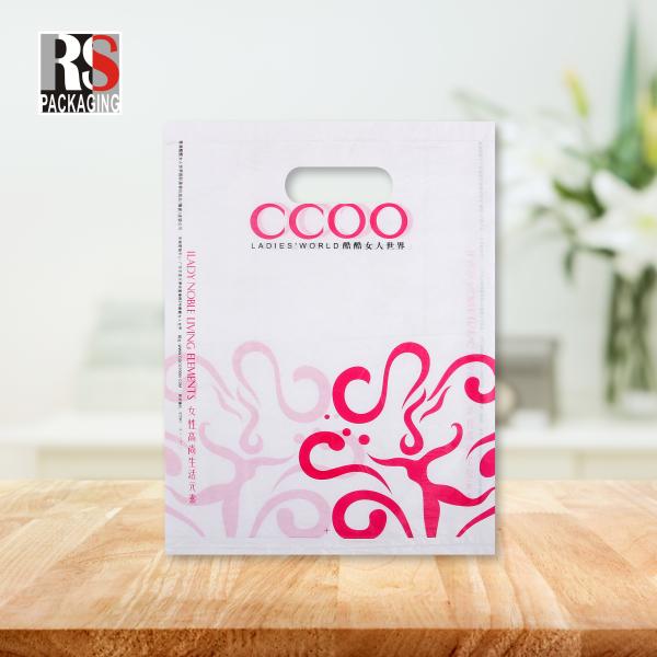 Quality PE Handle Shopping Bag Die Cut Thank You Shopping Bag For Book Store Packaging for sale
