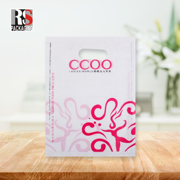 Quality PE Handle Shopping Bag Die Cut Thank You Shopping Bag For Book Store Packaging for sale