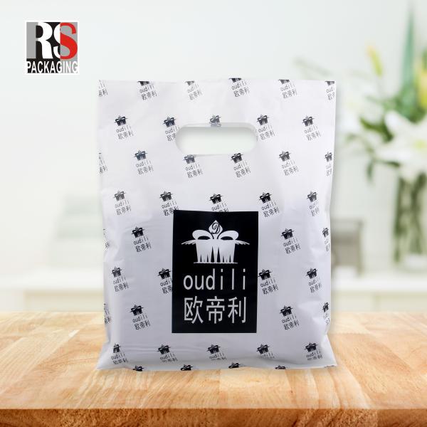 Quality PE Handle Shopping Bag Die Cut Thank You Shopping Bag For Book Store Packaging for sale