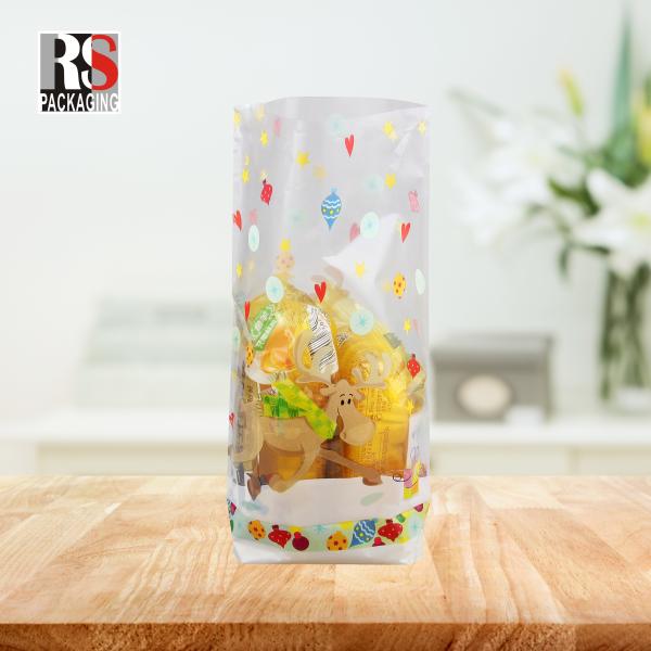 Quality Clear Colors Bopp Opp Flat Bottom Bag Plastic Square Bottom Bag For Sealing for sale