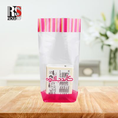 China OPP Plastic Side Gusset Flat Bottom Bag Gravure Printing With Heat Seal Handle for sale
